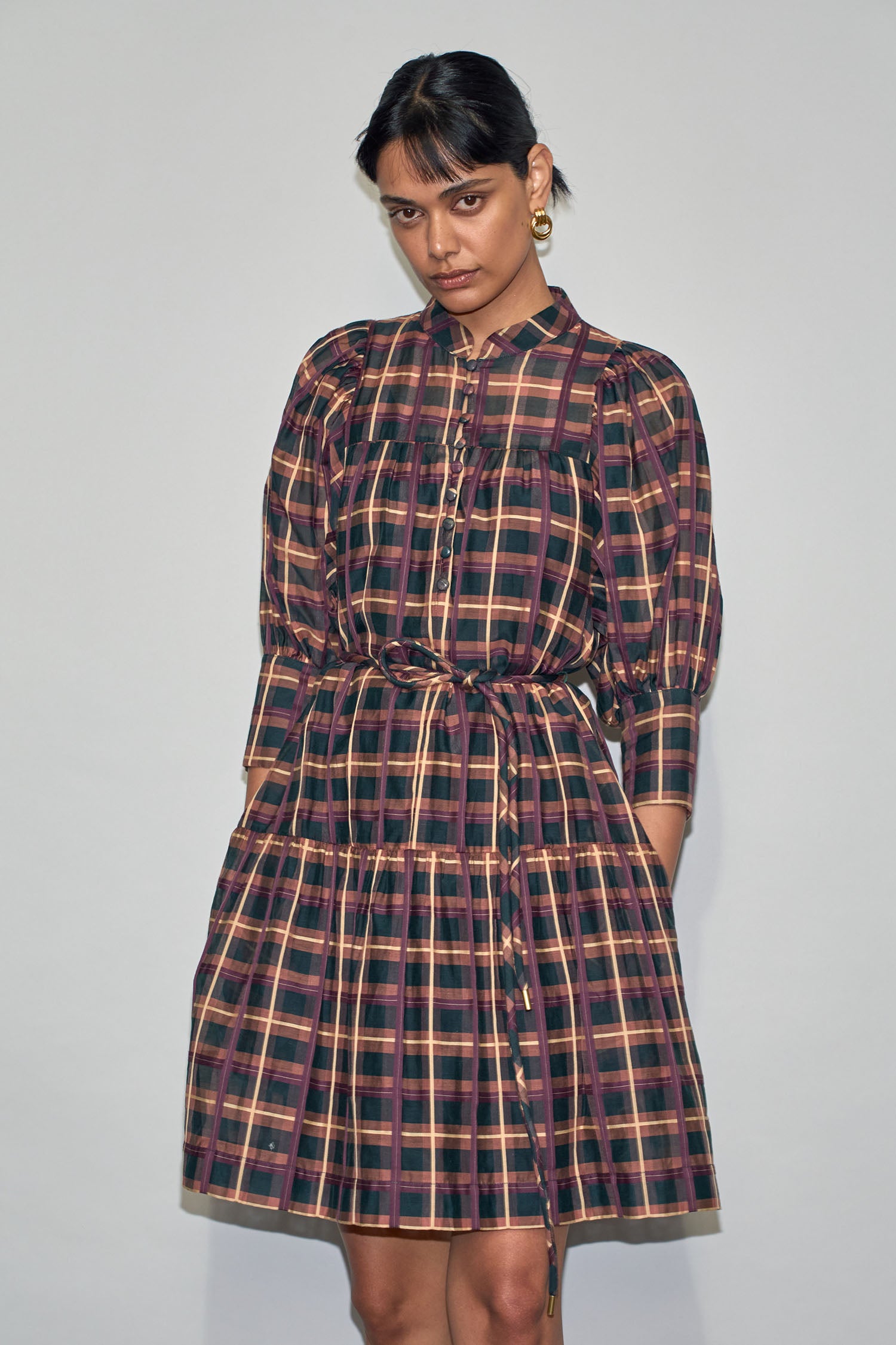 Paloma Dress - berry check – zoe kratzmann