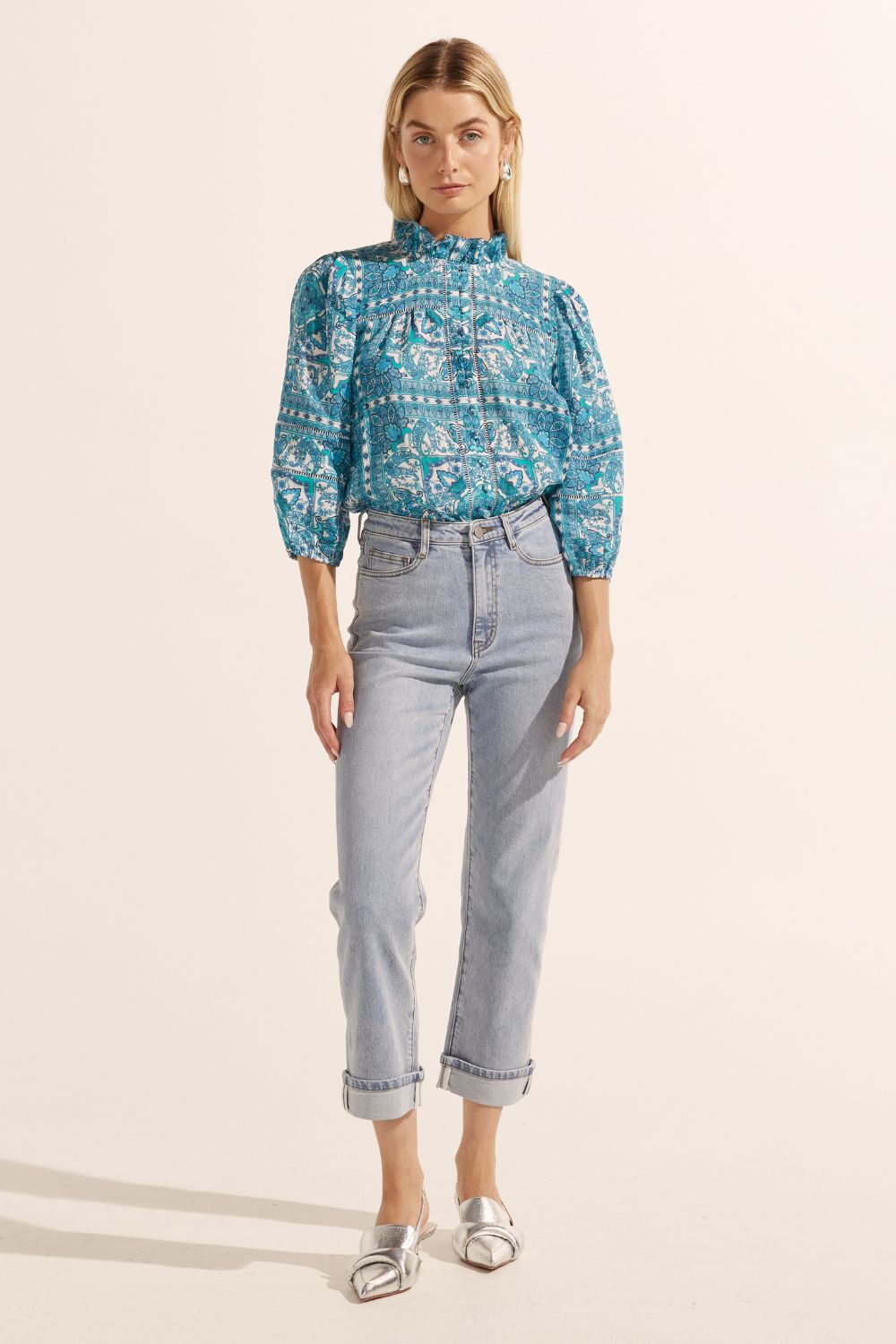 wayfarer top - sapphire tile – zoe kratzmann