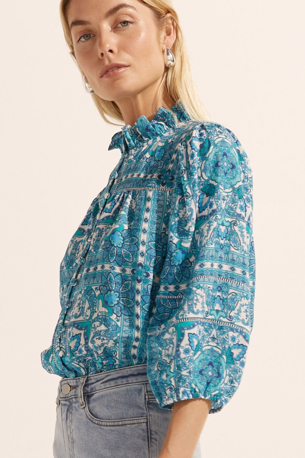 wayfarer top - sapphire tile – zoe kratzmann